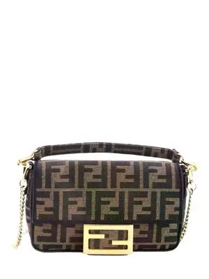 Fendi Zucca Canvas Mini Baguette Bag - Brown