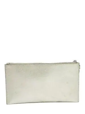 Michael Kors Studded Saffiano Leather Clutch Bag - Silver