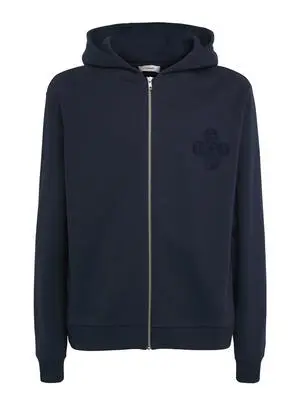 Commas Commas Cotton Floral Bouclé Hoodie Navy