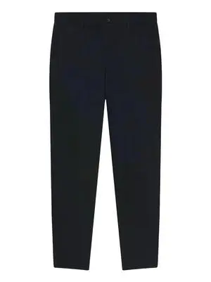 BOSS Textured-finish Belt-loop Trousers - Blue
