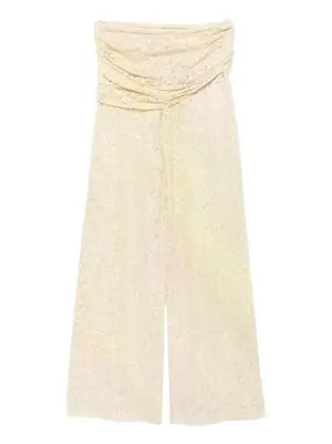 DE LA VALI Rocio Floral Lace Trousers - Yellow