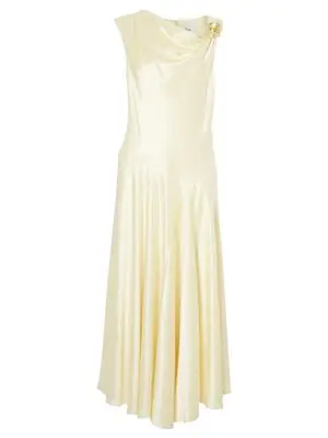Aje Siren Embellished Satin Maxi Dress - Yellow