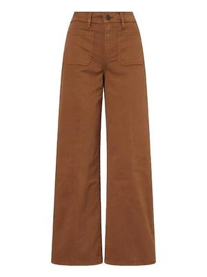 FRAME Slim Palazzo Harbor Pocket Cotton Jeans - Ledger