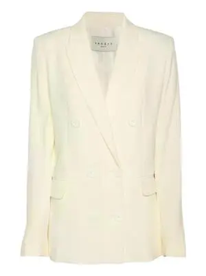 Sandro Double-breasted Stretch Blazer - Neutrals