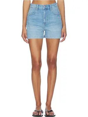 PISTOLA Aoki High Rise A-line Denim Shorts - Blue