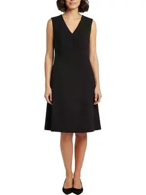 ARMANI Sleeveless V-neck Midi Dress - Black