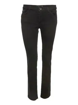 DOLCE & GABBANA Dolce & Gabbana Black Straight-Fit Jeans With Crown Motif Embellishment