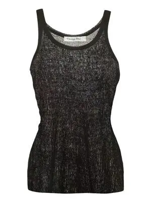 Dior Rib-knit Tank Top - Black