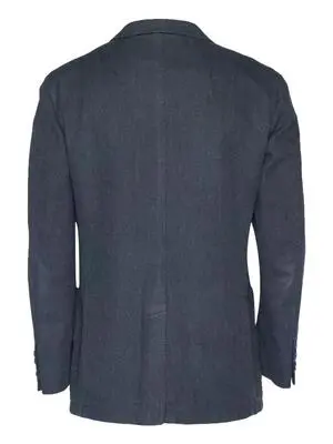 Ermenegildo Zegna Herringbone-pattern Single-breasted Blazer - Grey