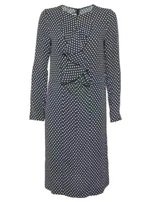 Marni Ruffled Printed Midi Dress - Blue