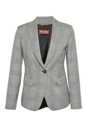 Max Mara Houndstooth Pattern Blazer - Grey