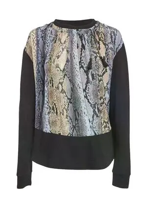 Just Cavalli Snake-print Sweater With Tassel Detail - Black