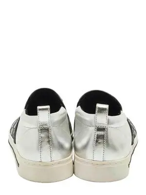 Marc Jacobs Mercer Sequin Embellished Checkered Slip-on Sneakers - Silver