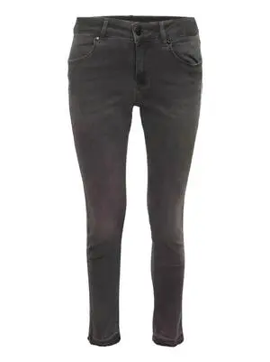 LANVIN Striped Embroidered Jeans - Grey