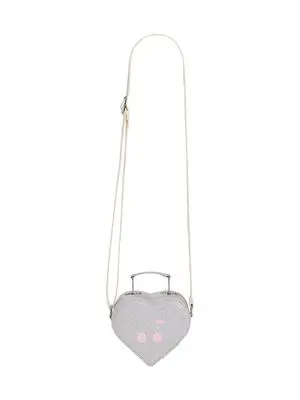 Bonpoint Heart-shaped Sequined Shoulder Bag - Silver
