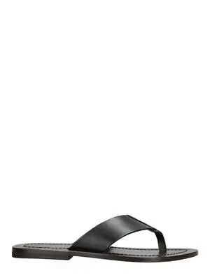 THE ROW Dan Leather Flip Flops - Black