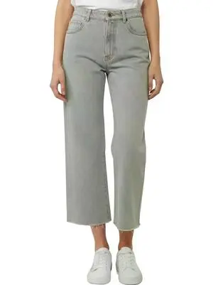 Miu Miu Straight-fit Raw-hem Jeans - Grey