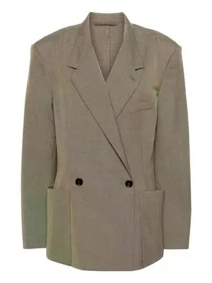 LEMAIRE Double-breasted Twill Blazer - Grey