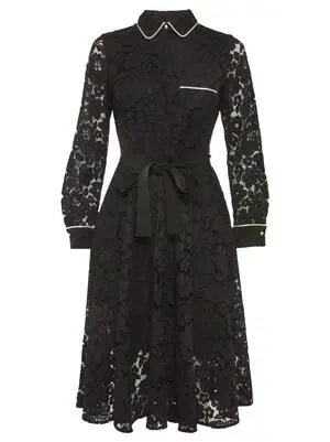 CAROLINA HERRERA Carolina Herrera Vintage Black Guipure Lace Midi Dress