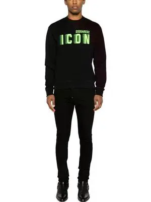 Dsquared2 Icon-print Cotton Sweatshirt - Black