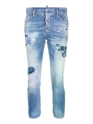 Dsquared2 Distressed Cropped Jeans - Blue