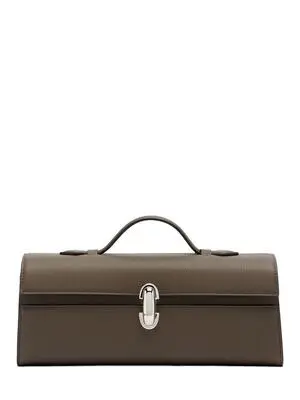 Savette Symmetry Slim Top-handle Bag In Leather - Brown