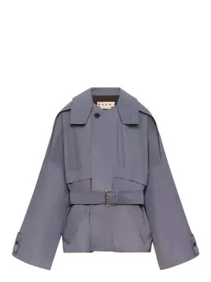 Marni Grey Nylon Blouson With Belt - Blue