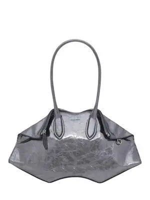Alexander McQueen Metallic Leather Top-handle Bag - Silver
