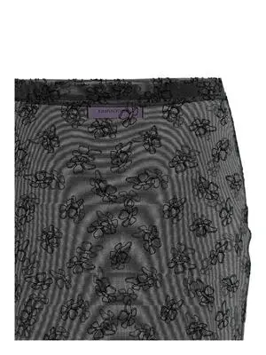 MARGHERITA MACCAPANI Embroidered Semi-sheer Overskirt - Black