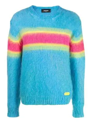 Dsquared2 Gradient Stripe Crew Neck Jumper - Blue