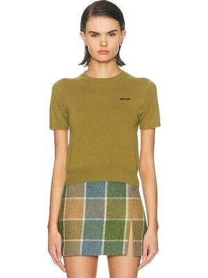 Miu Miu Cashmere Knit Top - Felce