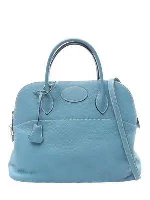 Hermès Clemence Bolide 35 Satchel - Blue