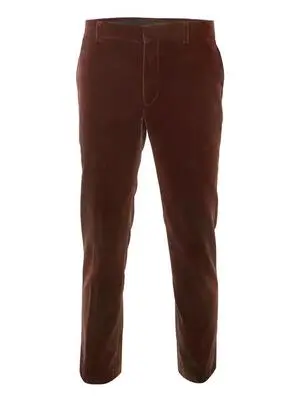 Hermès Burgundy Velvet Straight-fit Trousers - Red
