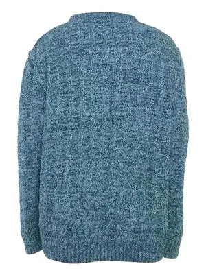 MAISON MARGIELA Oversized Textured Ribbed Knit Sweater - Blue