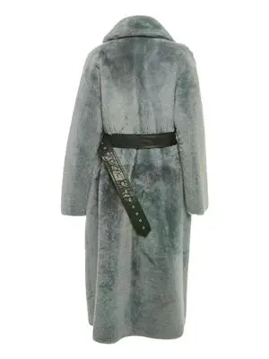 424 Belted Shearling Coat - Grey