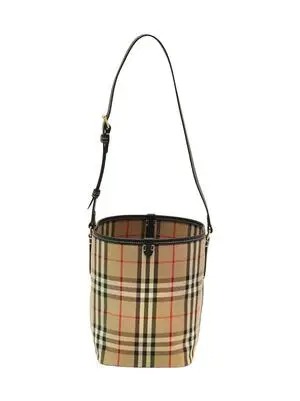 Burberry Ashby Check Bucket Bag - Neutrals
