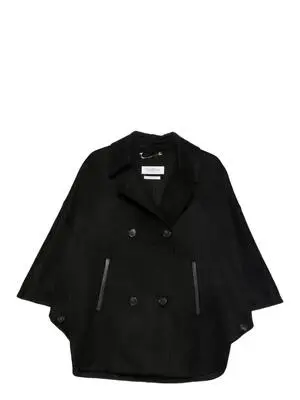 Max Mara Double-breasted Cape Coat - Black