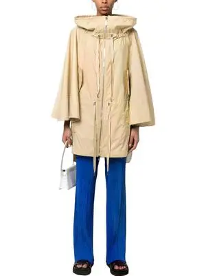 Alberta Ferretti High-tube Neck Parka Coat - Neutrals