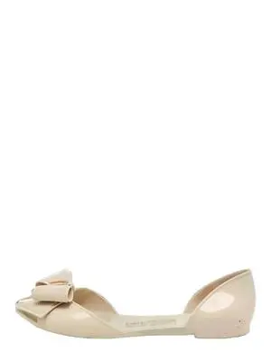 FERRAGAMO D'orsay Bow Detail Ballet Flats - Neutrals