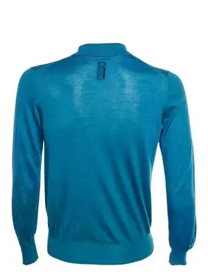 ZILLI Quarter-zip Polo Sweater - Blue