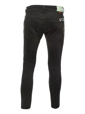 Off-White Logo Detail Slim Cut Jeans - Black