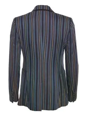Burberry Striped Jacquard Blazer - Blue