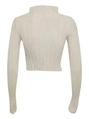 Jacquemus Le Cardigan Bando Rib-knit Cropped Cardigan - Neutrals