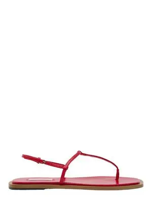 TOTEME T-strap Leather Sandals - Red