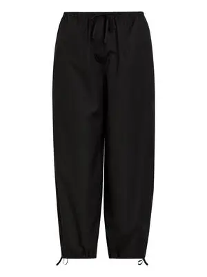 TOTEME Toteme Drawstring Barrel-Leg Cotton Trousers Black