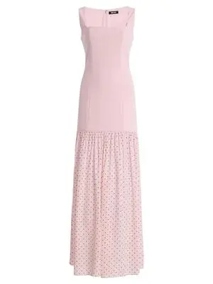 ROTATE BY BIRGER CHRISTENSEN Crepe Scoop-neck Maxi Dress - Pink