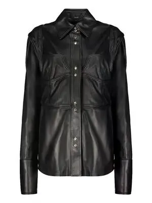 ELLERY Panelled Calf Leather Shirt - Black