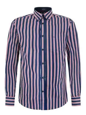 Paul & Shark Vertical-stripe Long-sleeve Shirt - Blue