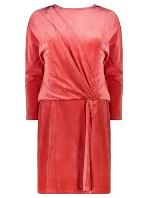Alberta Ferretti Velvet Draped Mini Dress - Red