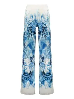 Alberta Ferretti Alberta Ferretti Graphic Print Trousers Blue